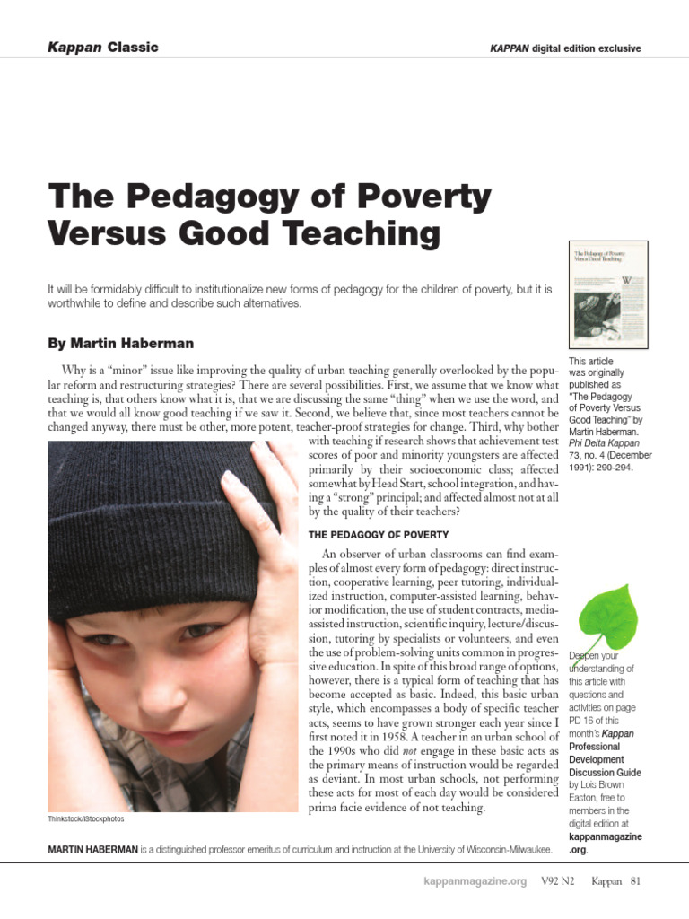 Pedagogy of Poverty vs. Good Teaching | PDF | Teachers | Pedagogy