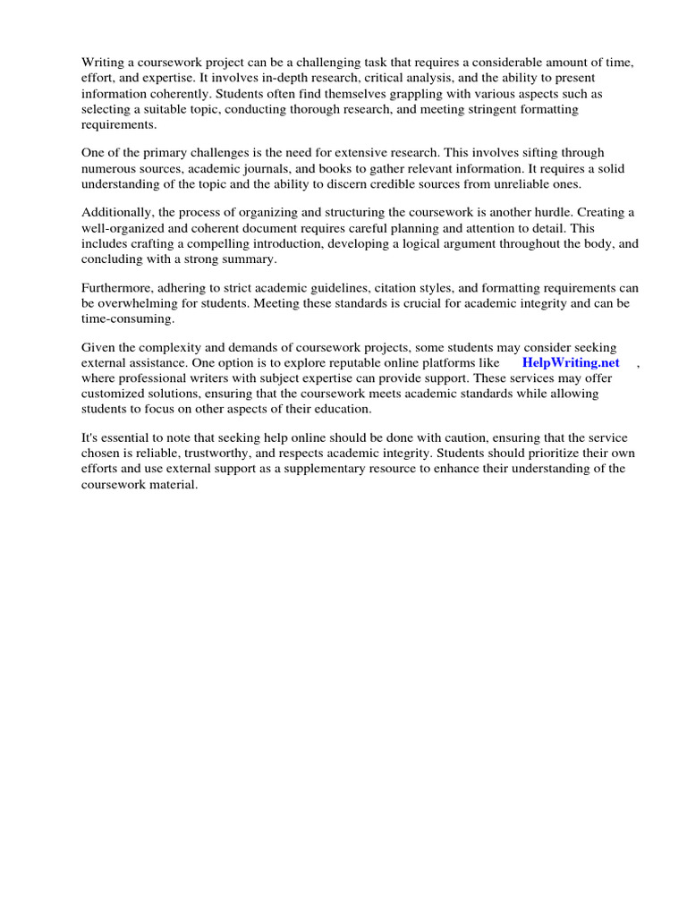 Coursework Project | Download Free PDF | Essays