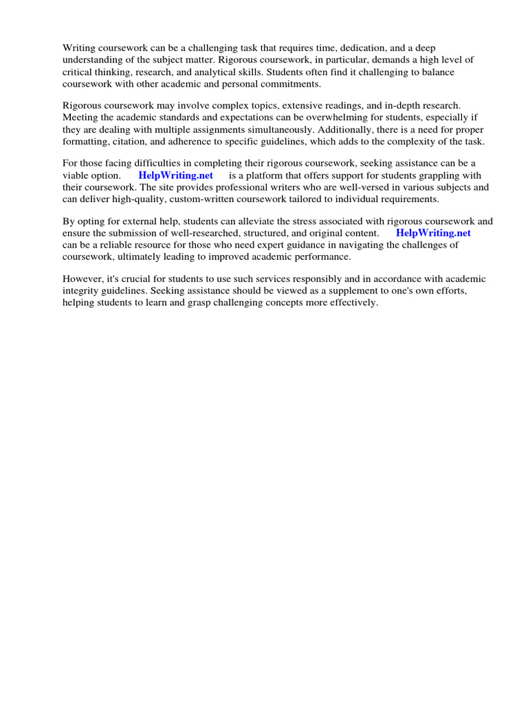 Examples of Rigorous Coursework | PDF | Evaluation | Systematic Review