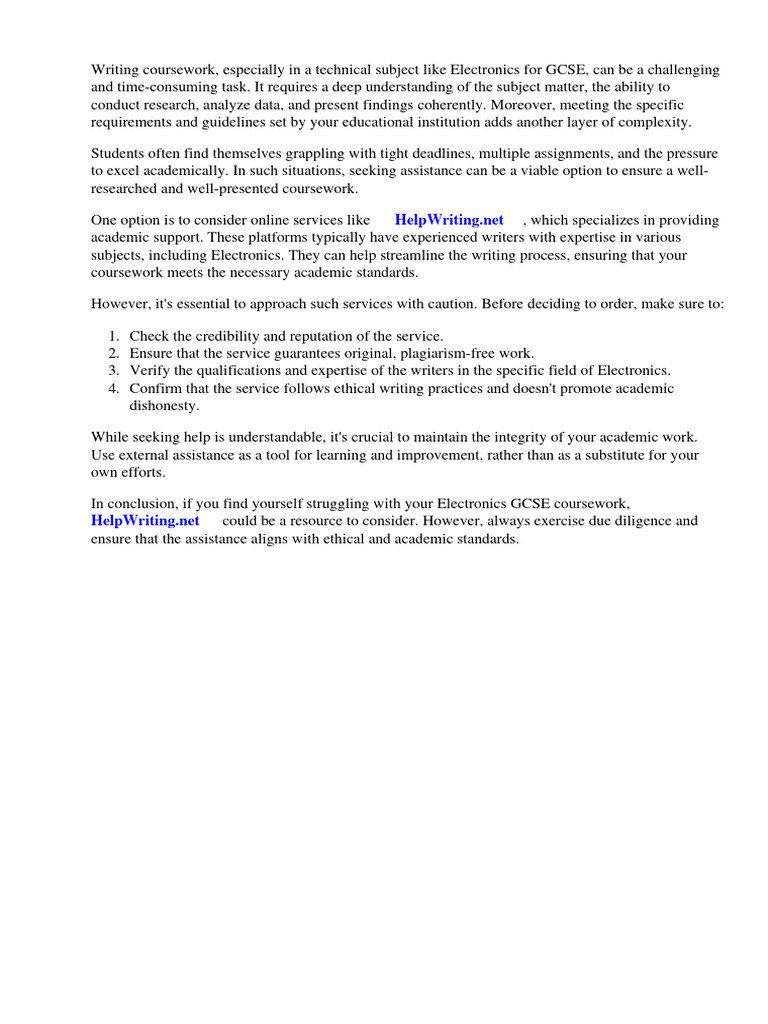 Electronics Gcse Coursework Examples | PDF | Amplifier | Electrical ...