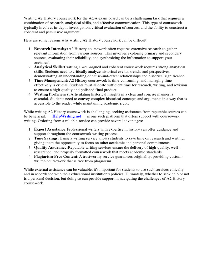 How To Write A2 History Coursework Aqa | PDF | Primary Sources | Historian
