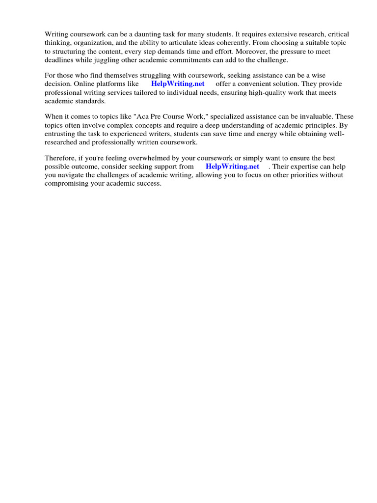 Aca Pre Course Work | Download Free PDF | Accountant | Business