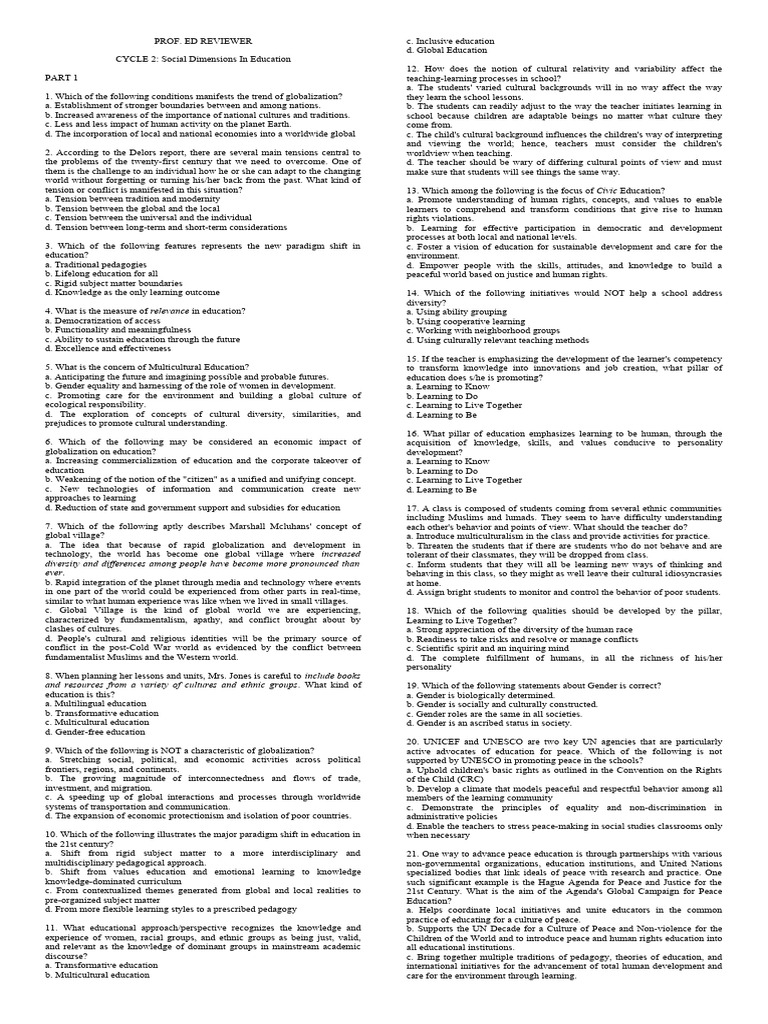 Cycle 2 Practice Test | PDF | Pedagogy | Learning