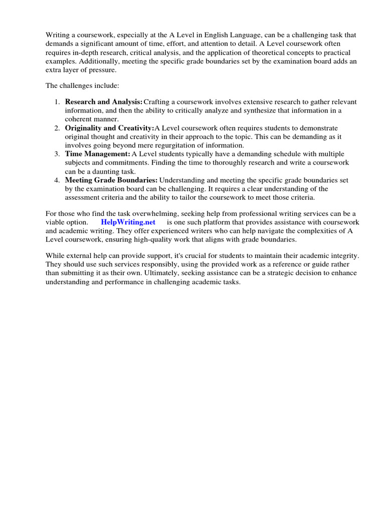 A Level English Language Coursework Grade Boundaries | Download Free ...