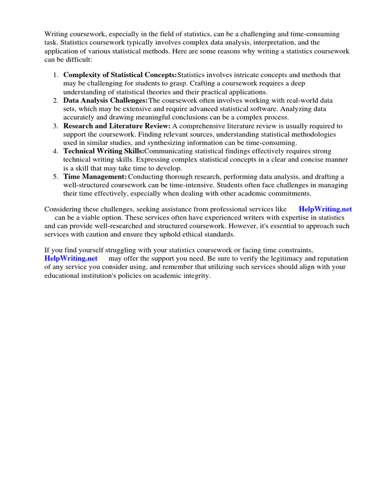 Statistics Coursework Structure | PDF | Statistics | Science