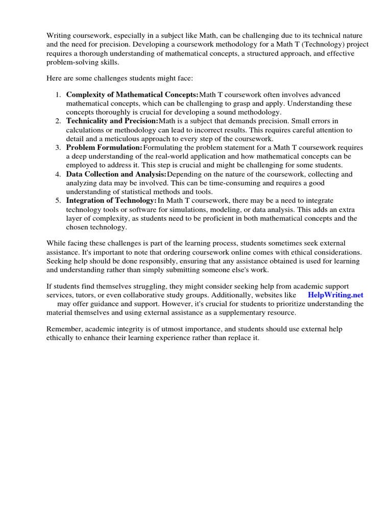 Math T Coursework Methodology | PDF | Mathematics | Methodology