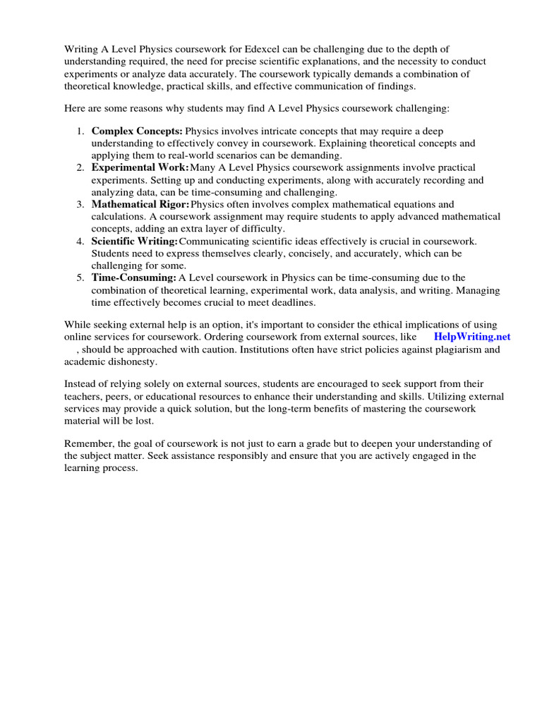 A Level Physics Coursework Edexcel | PDF | Experiment | Physics