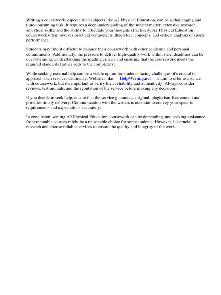 A2 Physical Education Coursework | PDF | Physical Fitness