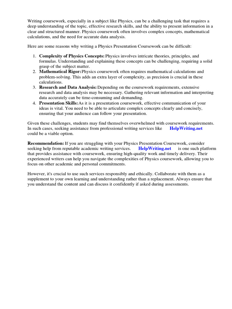 Physics Coursework Writing Tips | PDF | Physics | Quantum Mechanics