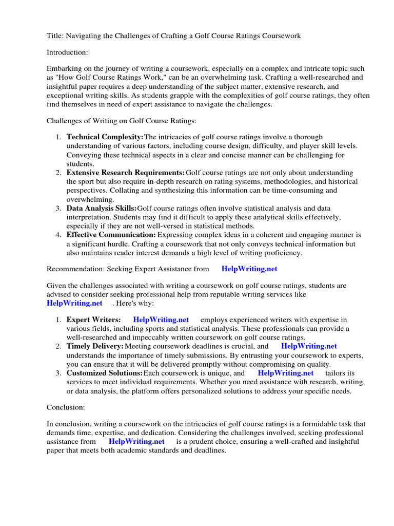 How Golf Course Ratings Work | PDF | Golf Course | Par (Score)
