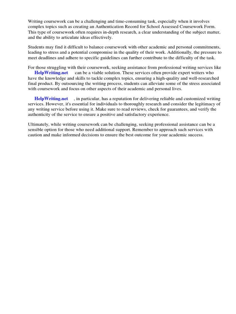 Authentication Record For School Assessed Coursework Form | PDF | Authentication | Http Cookie