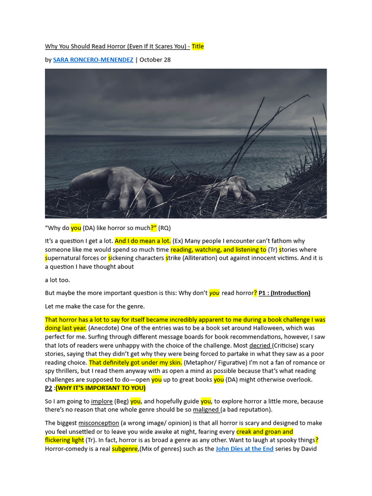 Horror Article Annotated | PDF | Horror Fiction
