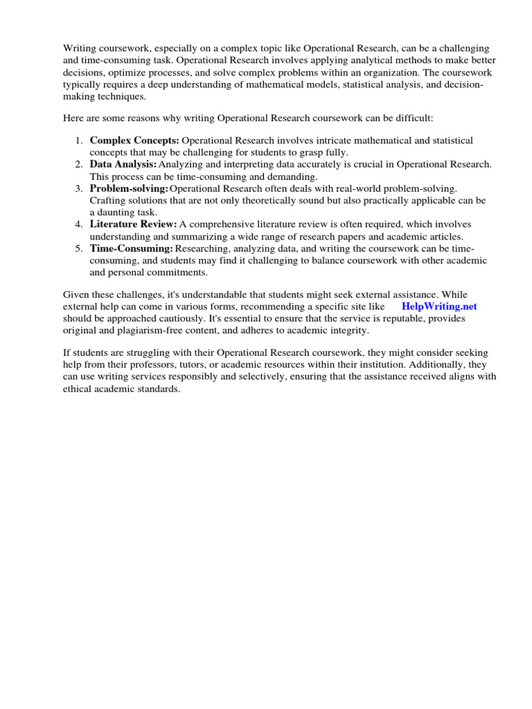 Operational Research Coursework | PDF | Mathematical Optimization | Operations Research