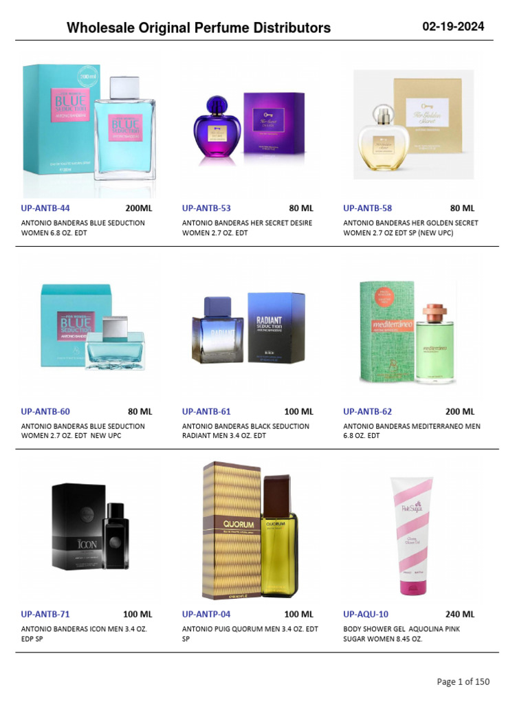 UnitedPerfumes Catalog Without Prices Eng | PDF | Perfume | Perfumery