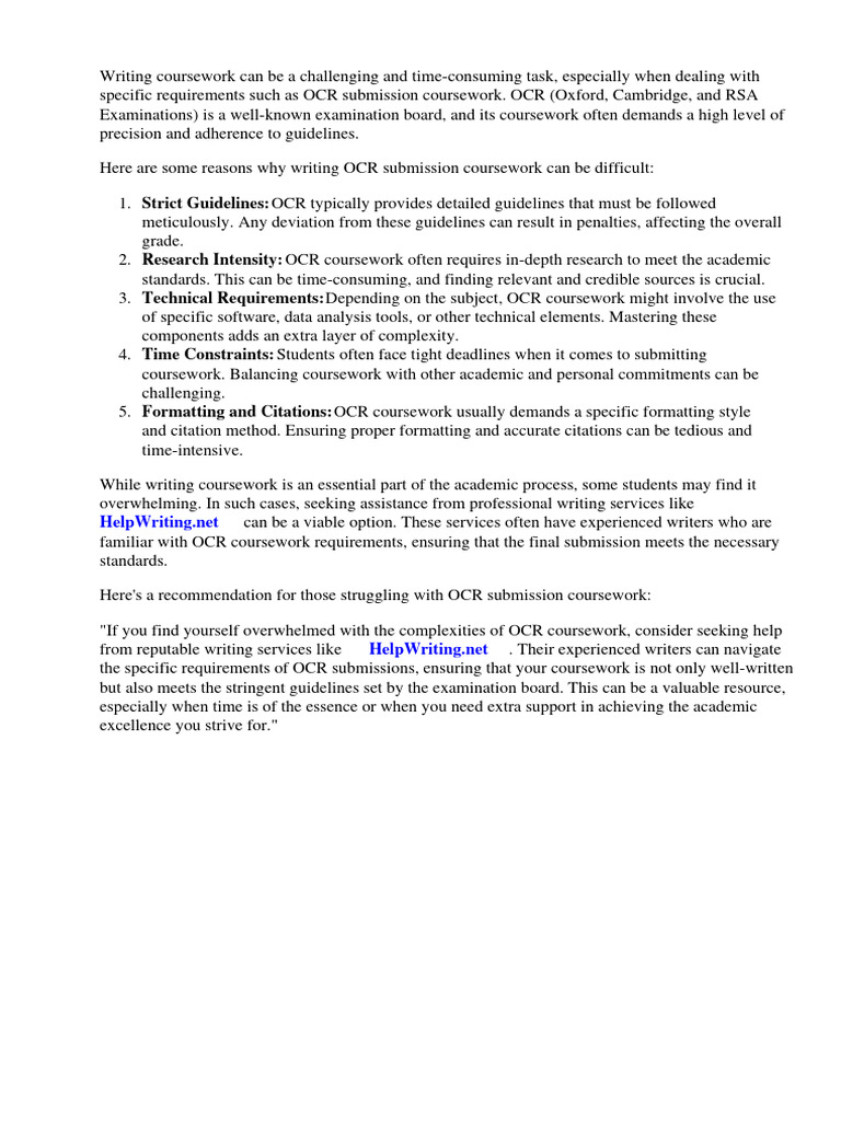 Ocr Submission Coursework | PDF | Career & Growth | Computers