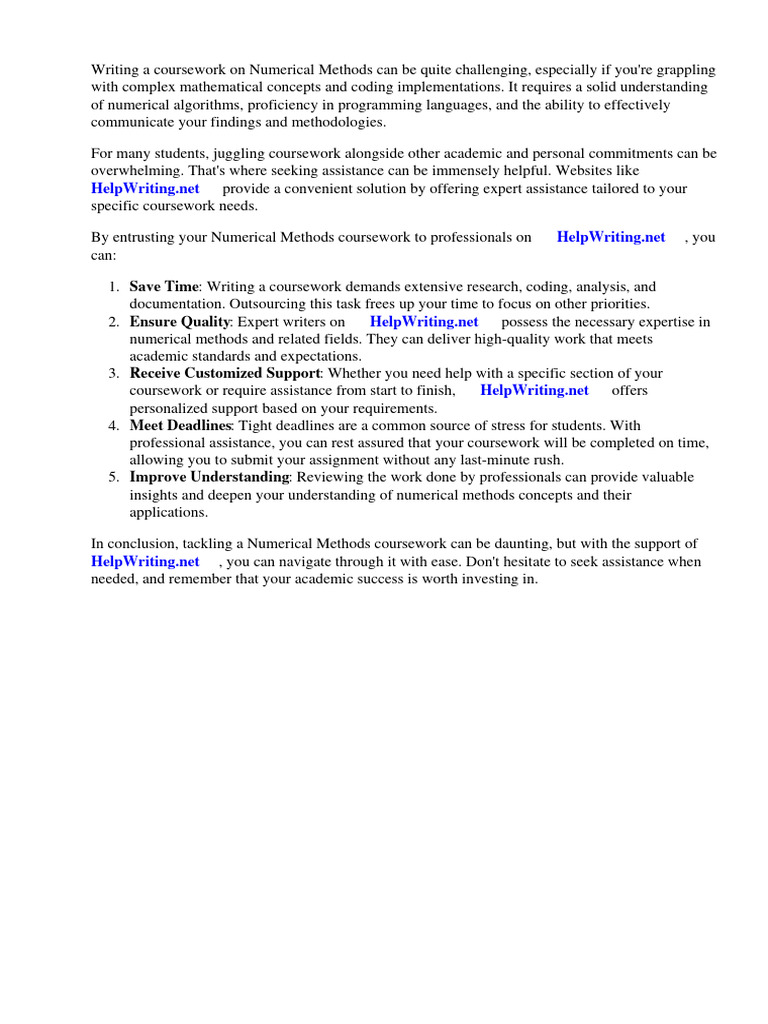 Numerical Methods Coursework Mark Scheme | PDF | Numerical Analysis | Mathematics