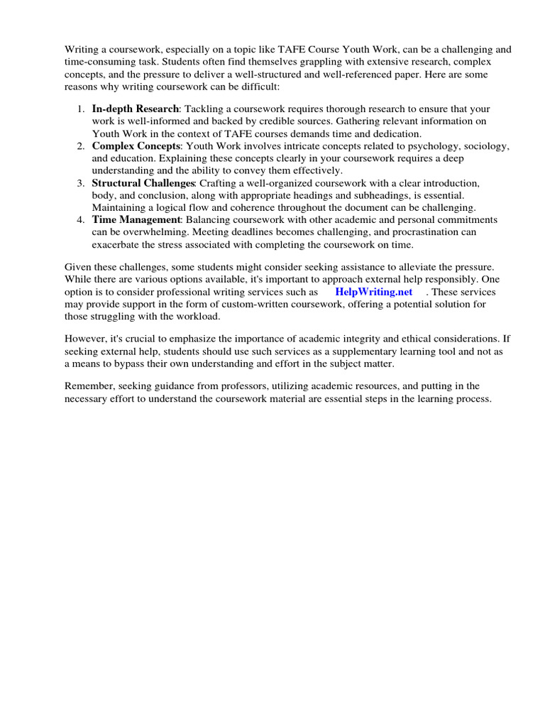 Tafe Course Youth Work | PDF | Vocational Education | Cognition