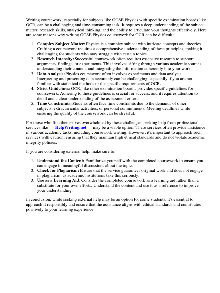Challenges in GCSE Physics Coursework | PDF | Facebook | Social Media