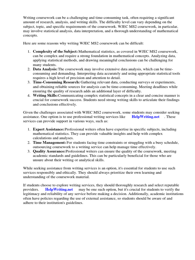 Wjec Ms2 Coursework | PDF | Statistics | Data