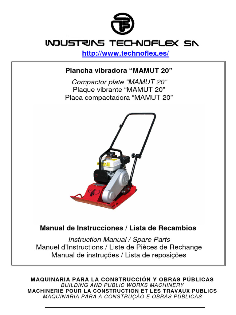 Technoflex Plate Compactor Catalogue | PDF | Herramientas | Equipo