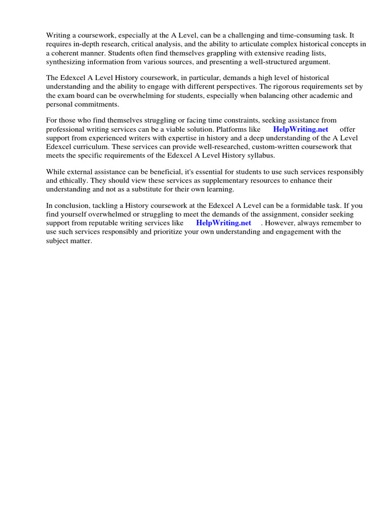 History Coursework Edexcel A Level | PDF | Educational Assessment ...