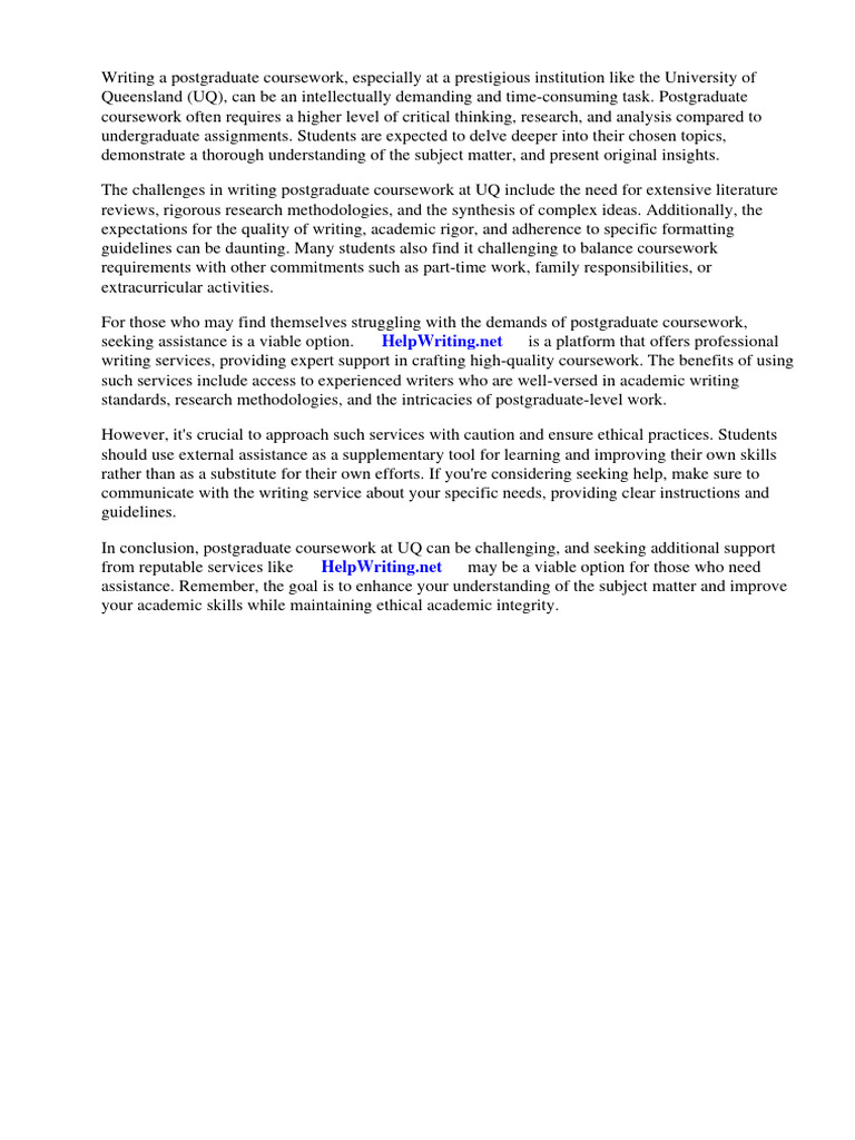 UQ Postgrad Coursework Challenges | PDF | Postgraduate Education | Thesis
