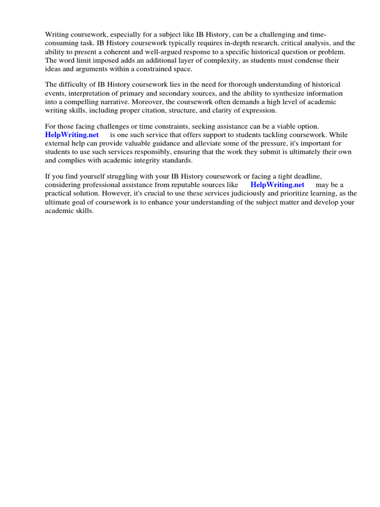 Ib History Coursework Word Limit | PDF | Essays
