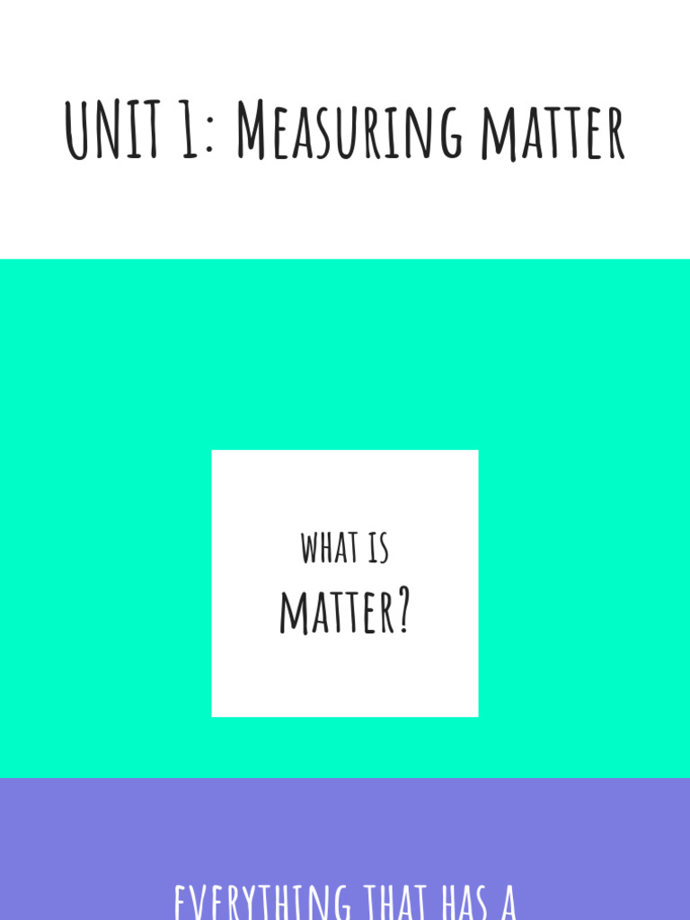 Unit 1 - Measuring Matter | PDF