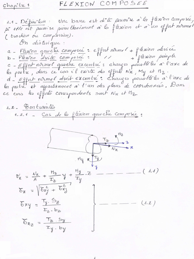 Chap 1 Flexion Composée | PDF