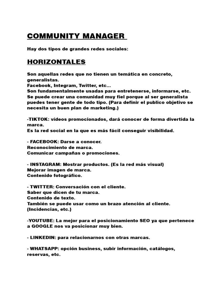 Community Manager | PDF | Negocios