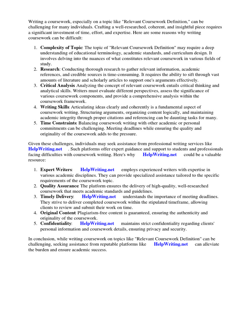 Coursework Writing Challenges | PDF | Critical Thinking | Résumé