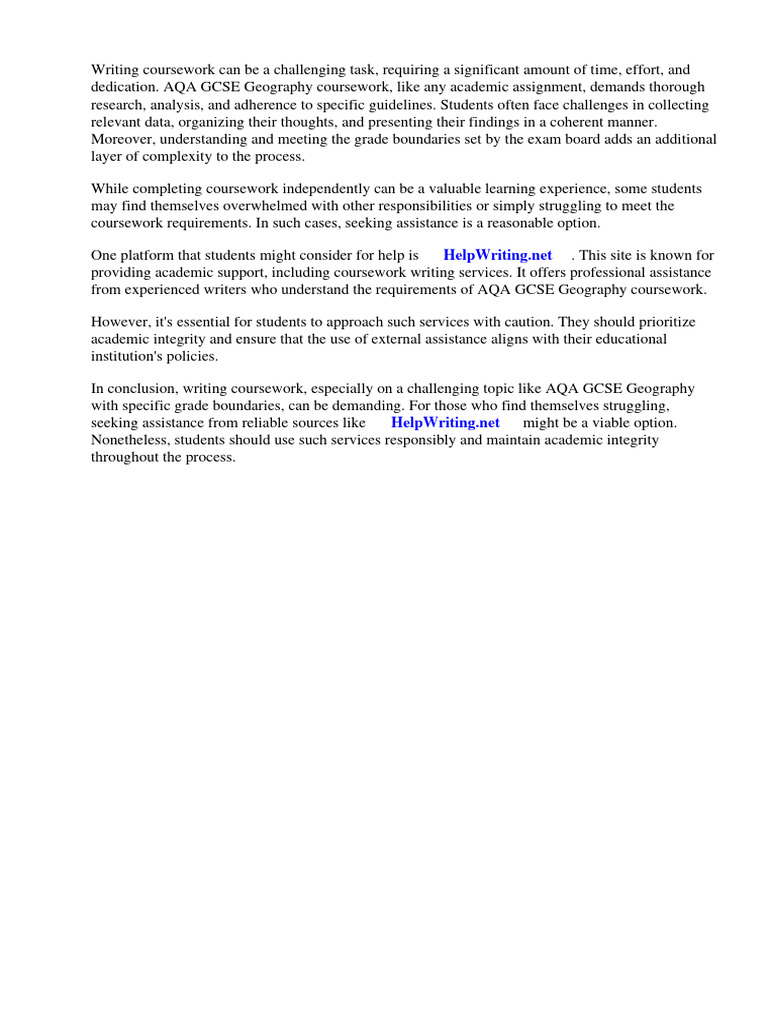Aqa Gcse Geography Coursework Grade Boundaries | PDF | Gce Advanced ...