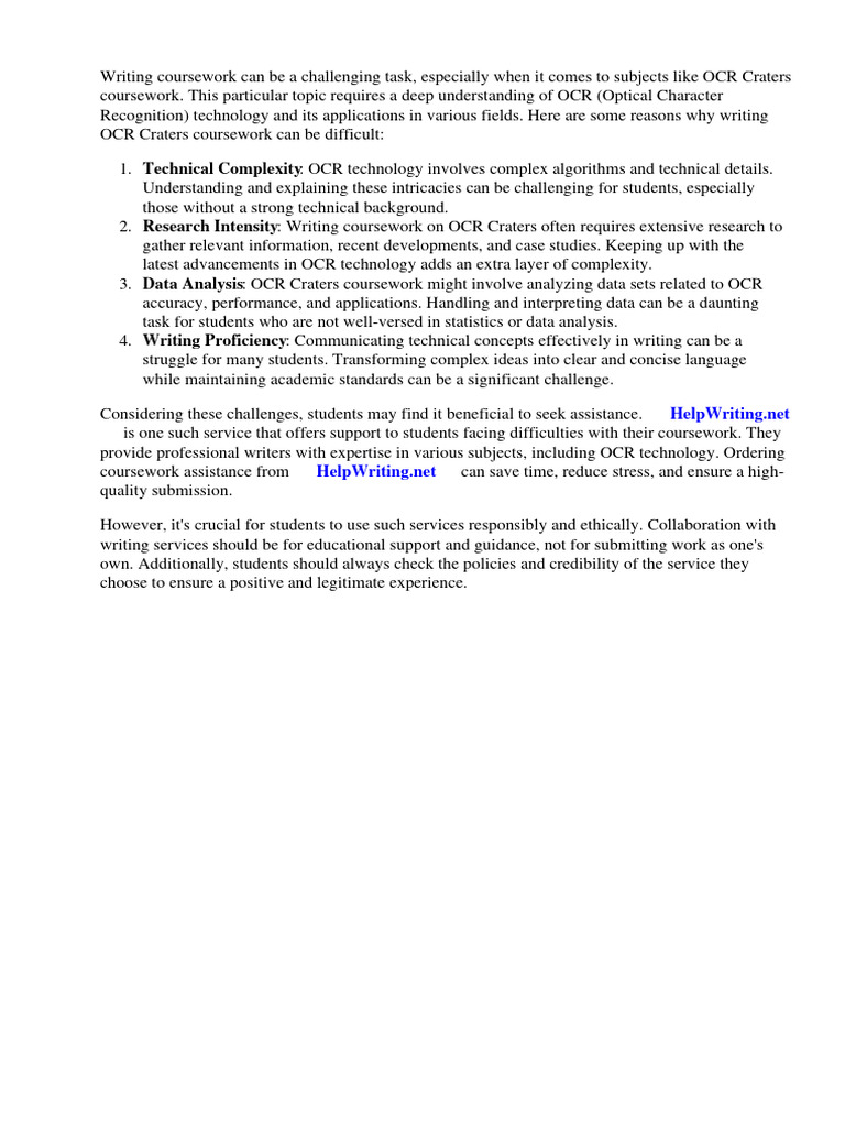 Ocr Craters Coursework | PDF | Impact Crater | Moon