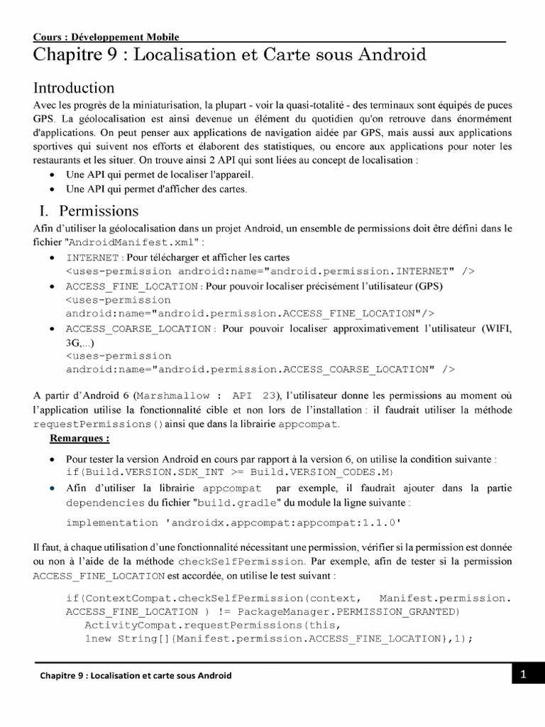 Chapitre 9 Localisation Et Cartes | PDF