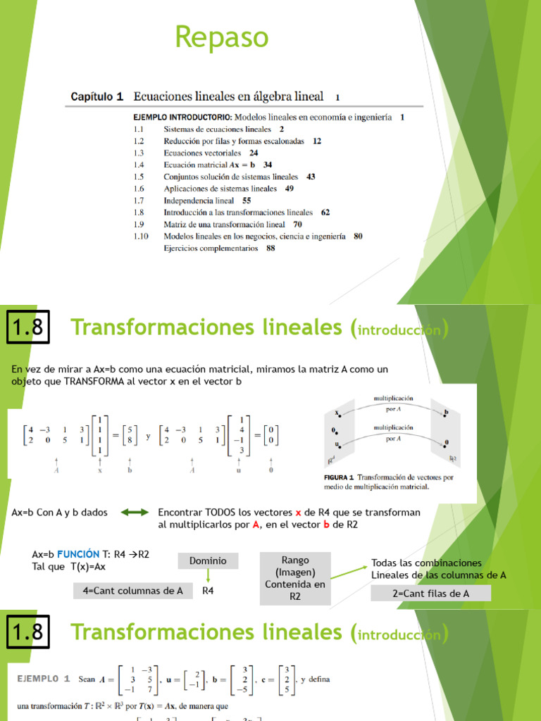 Clase4 - Transformac | PDF | Matriz (Matemáticas) | Mapa lineal