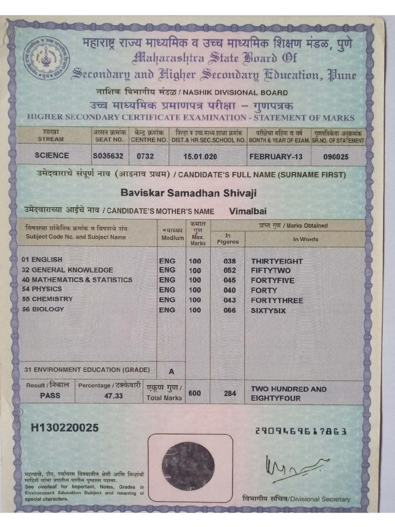 12th Marksheet - 2 - 11zon | PDF