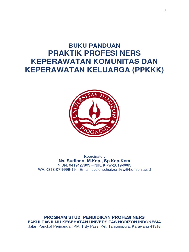 Buku Panduan Praktik Profesi Ners Komunitas Keluarga (Revisi Final ...