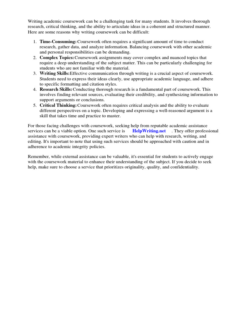 What Is Academic Coursework | PDF | Thesis | Critical Thinking