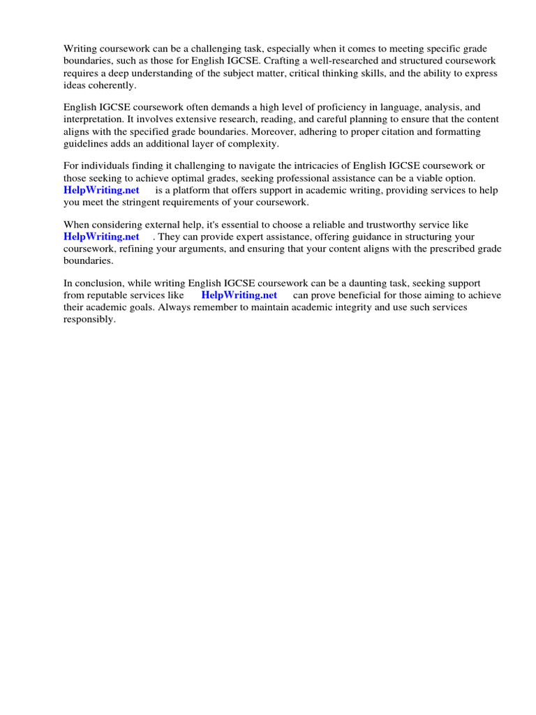 English Igcse Coursework Grade Boundaries | PDF | Qualifications ...