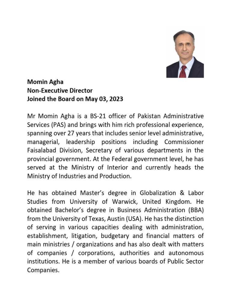 Momin Agha Profile | PDF