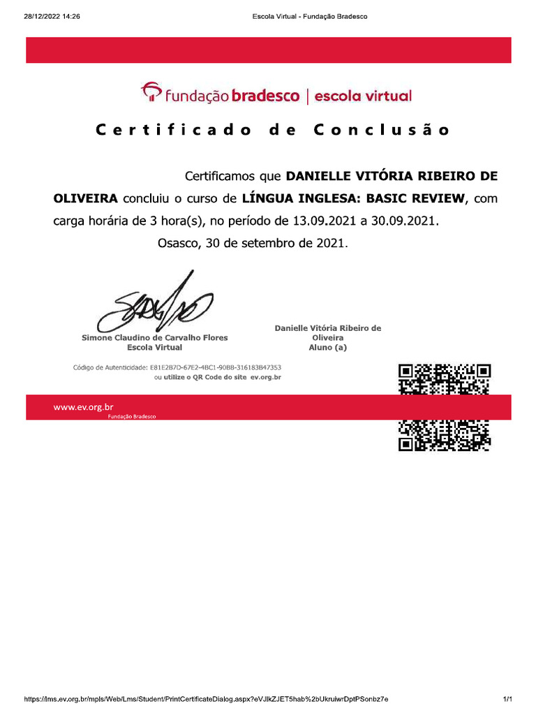Certificado Ingles | PDF