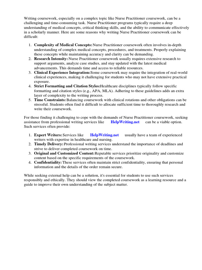 Challenges in Nurse Practitioner Coursework | PDF | Nursing | Palliative Care