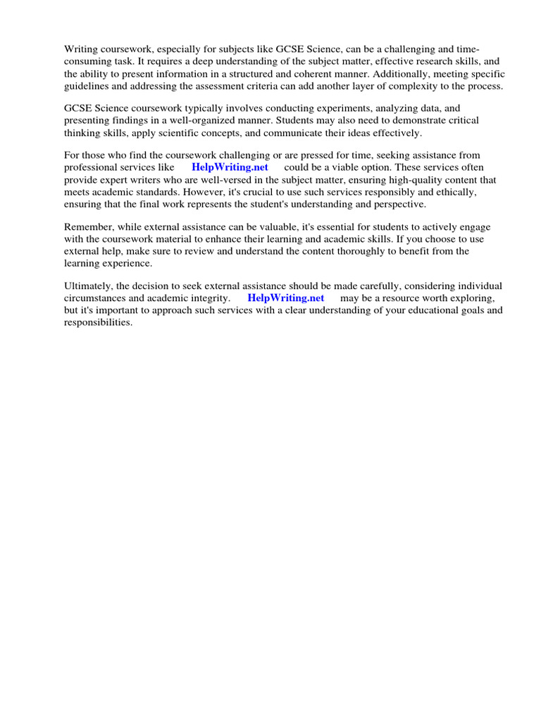 Gcse Coursework Science | PDF | Science | Expert