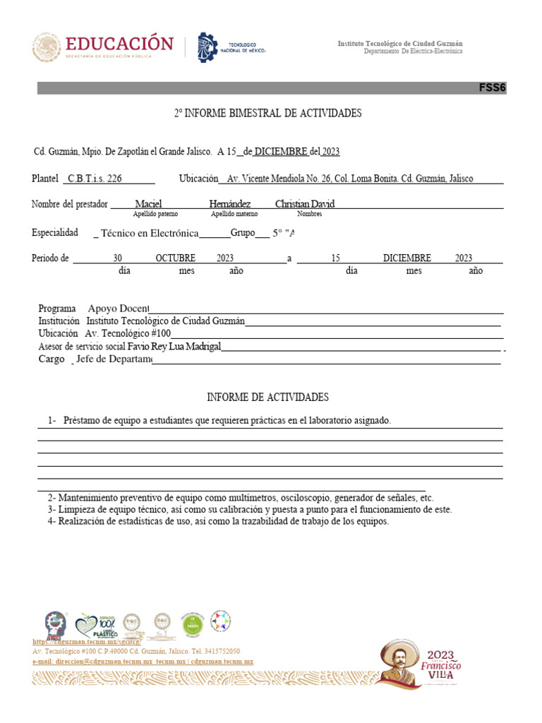 2° Informe Bimestral | PDF