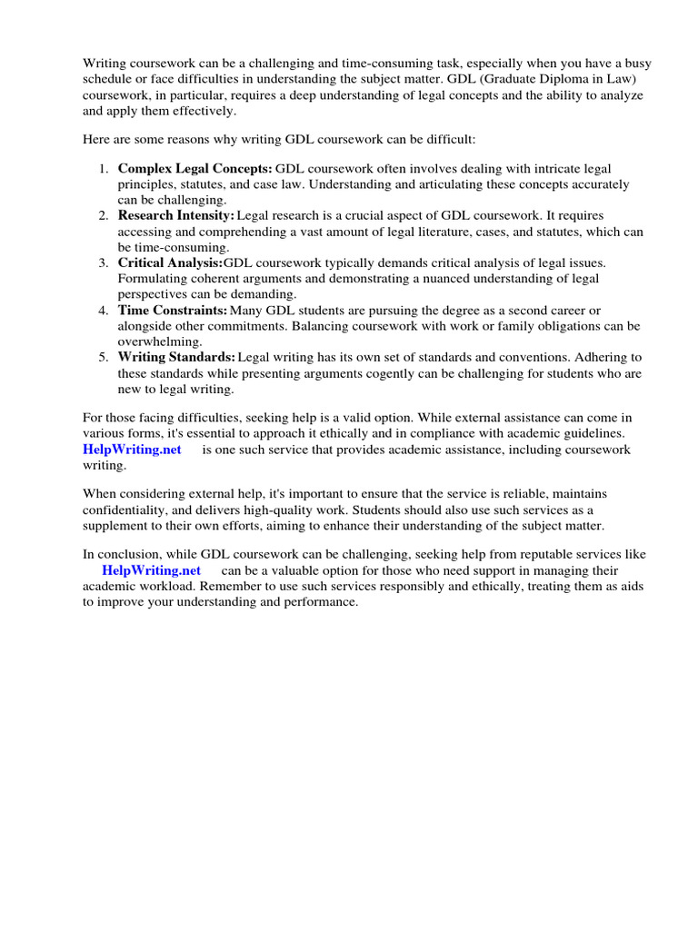 GDL Coursework Help | PDF