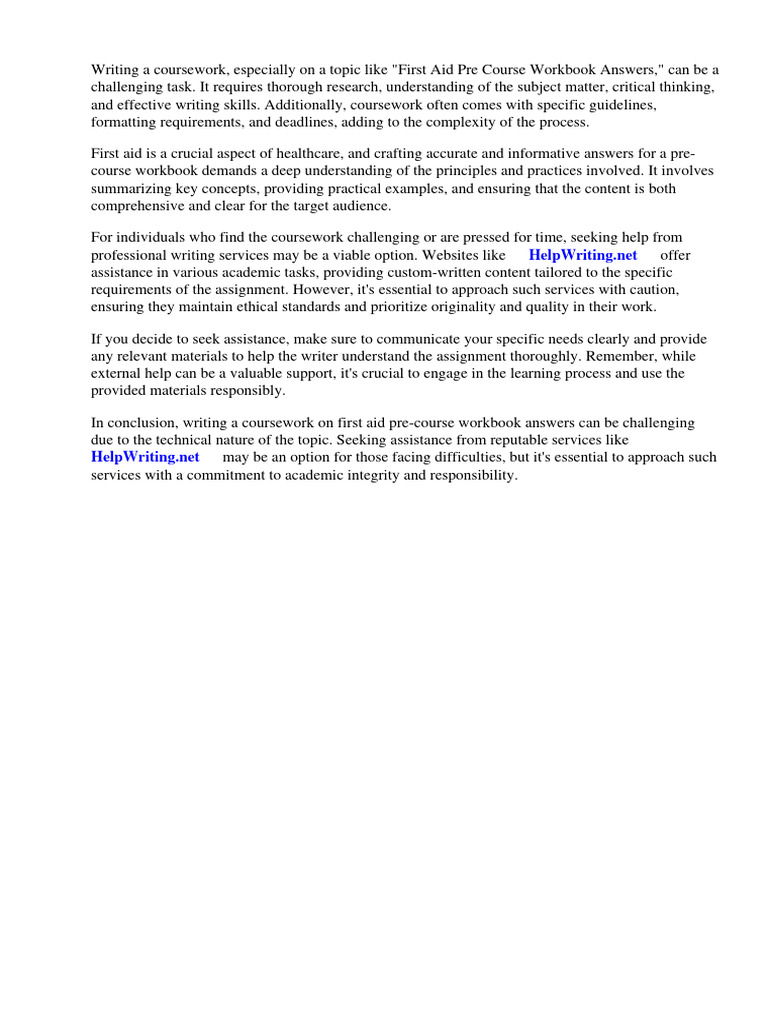 First Aid Pre Course Workbook Answers | PDF | Allergy | First Aid