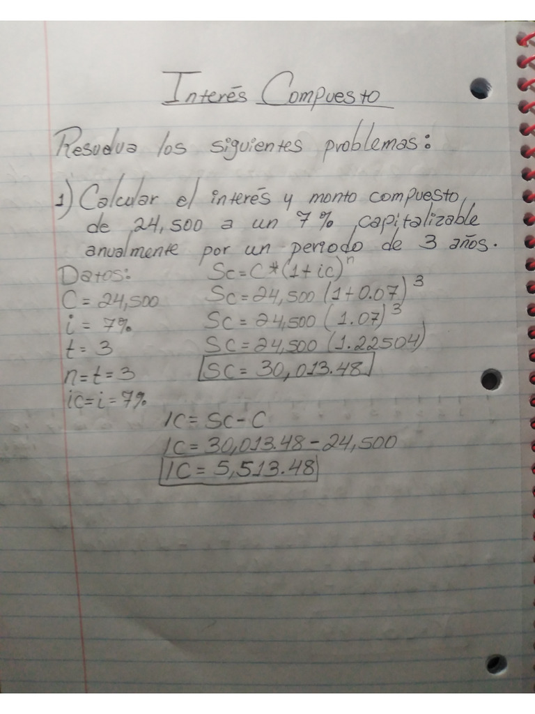 Interés Compuesto y Monto Compuesto Por Ronnie Mendoza - PDF | PDF