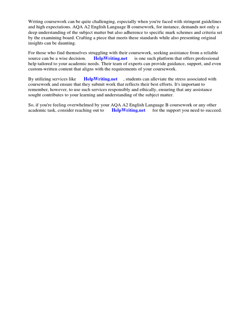 Aqa A2 English Language B Coursework Mark Scheme | PDF | Gce Advanced ...