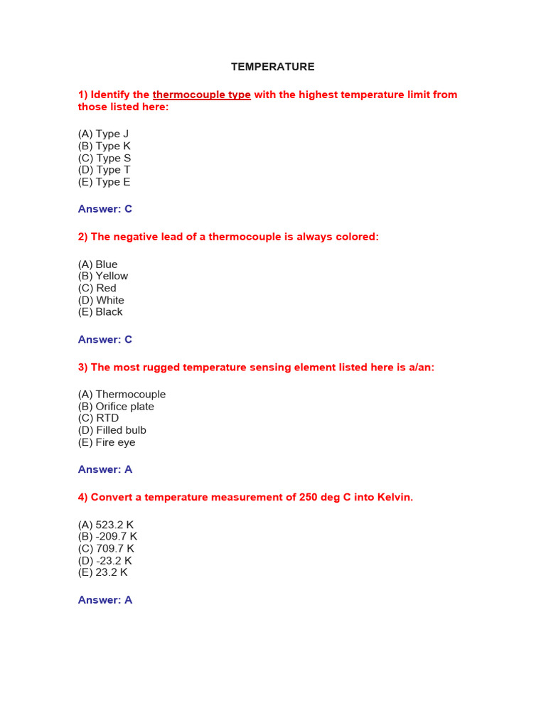 Instrumentation Questions | PDF