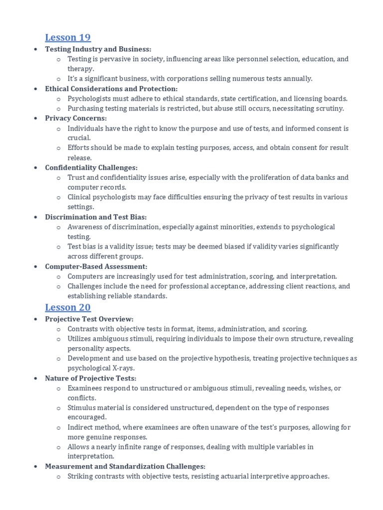 Clinical Psychology Lec 19-45 Short Notes | PDF
